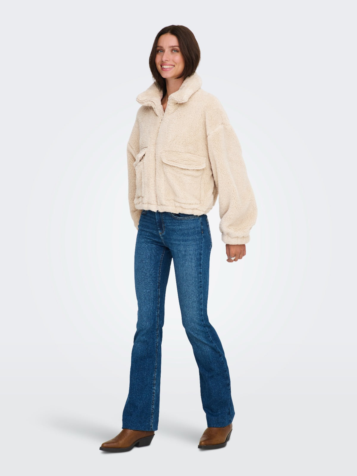 Anna Faux Fur High Neck Bomber Jacket – RUBY ROOM